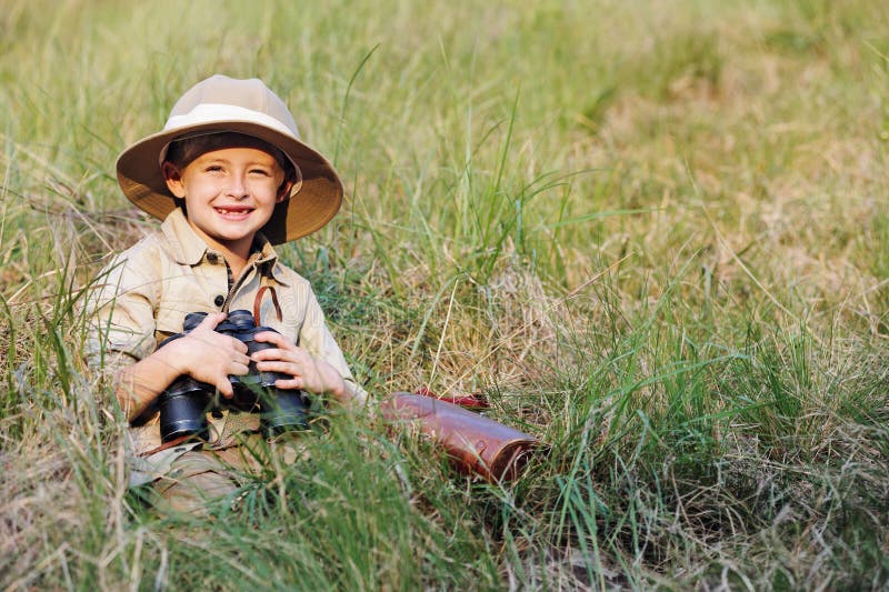 Safari kids stock photo. Image of meadow, adventure, leisure - 26220254