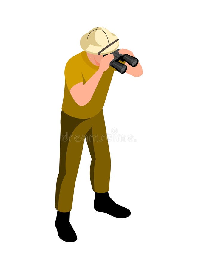 Safari Explorer Man Composition Stock Vector - Illustration of savanna ...