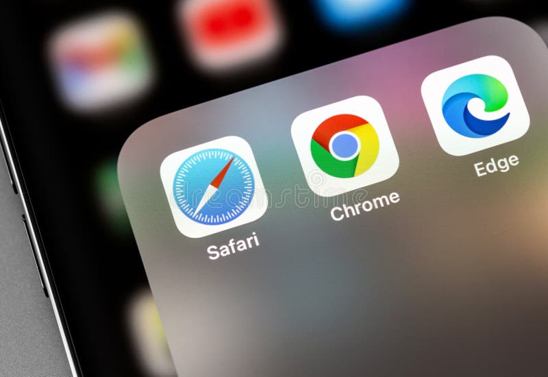 Safari, Google Chrome and Microsoft Edge Icon App Popular Browsers on ...