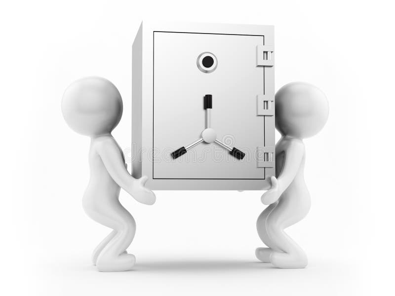 3D man with safe stock illustration. Illustration of safe - 17937145