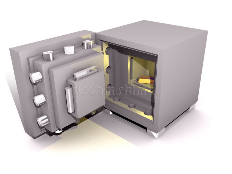 Safe 3d stock illustration. Illustration of income, reliability - 5371751