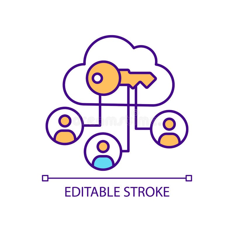 Safe Access To App for Different Users RGB Color Icon Stock Vector ...