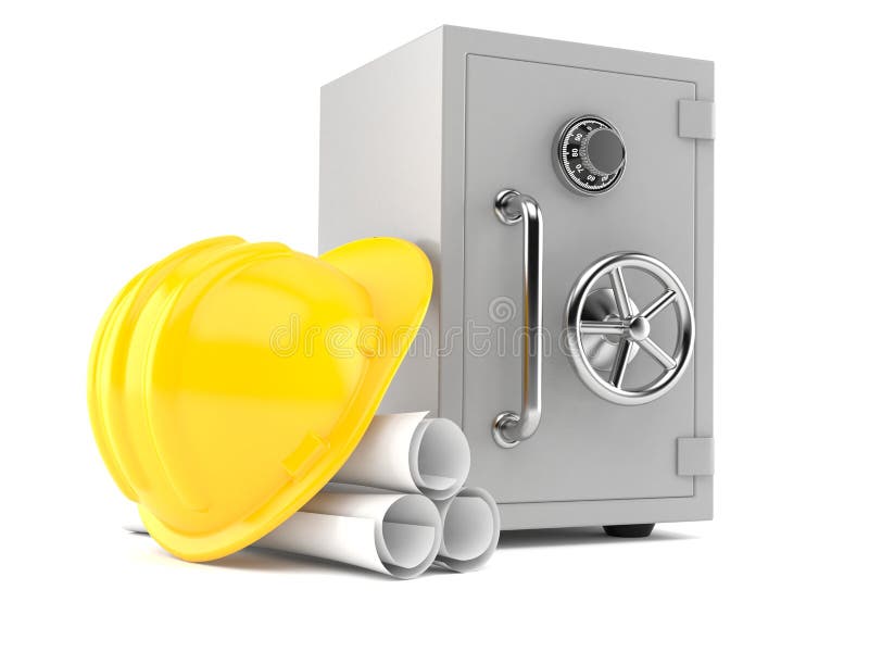 Safe with blueprints stock illustration. Illustration of blueprint ...