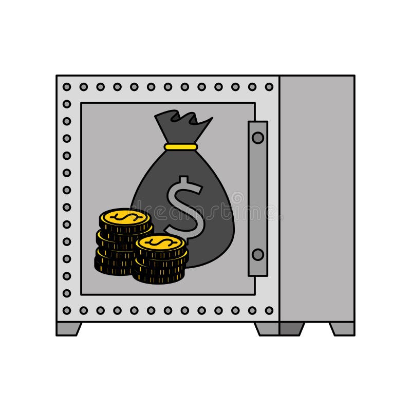 Safe Box with Bitcoin Symbol Vector Illustrator Stock Illustration ...