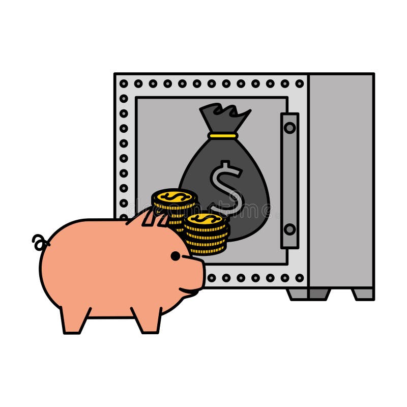 Safe Box with Bitcoin Symbol Vector Illustrator Stock Illustration ...