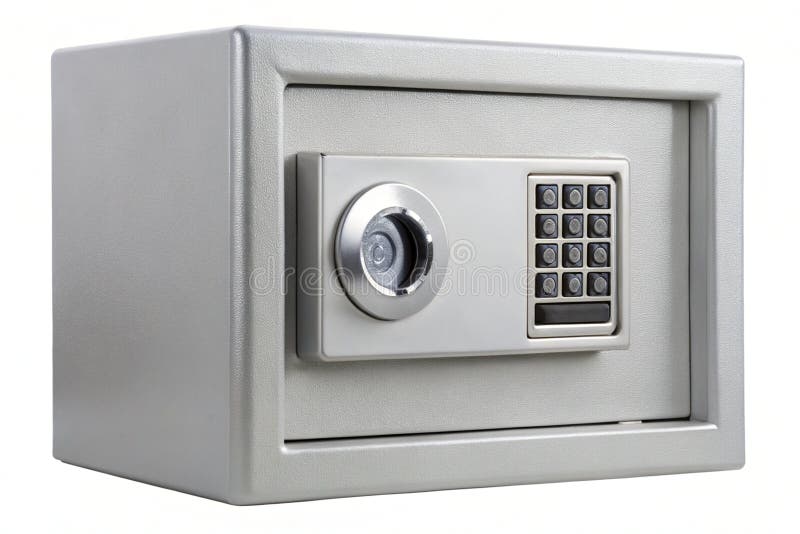 Safe Box Door with Code Lock Isolated on White â€ Security Design Stock ...