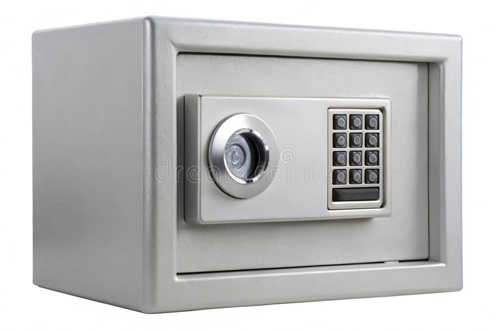 Safe Box Door with Code Lock Isolated on White â€ Security Design Stock ...