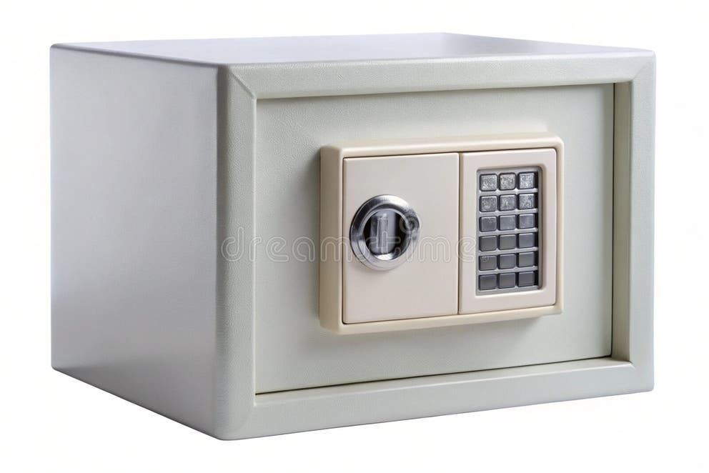 Safe Box Door with Code Lock Isolated on White â€ Security Design Stock ...