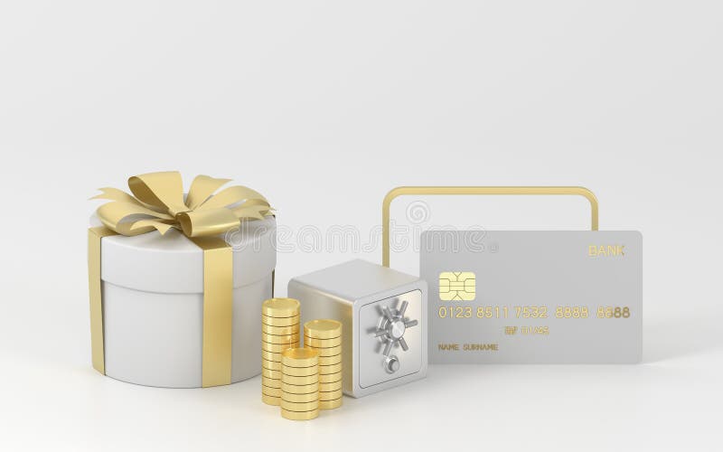 Safe Box and Gold Coins, 3d Rendering Stock Illustration - Illustration ...
