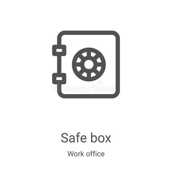 Safe Box Icon Vector from Work Office Collection. Thin Line Safe Box ...