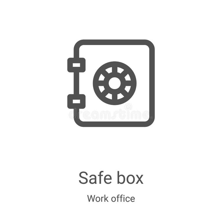 Safe Box Icon Vector from Work Office Collection. Thin Line Safe Box ...
