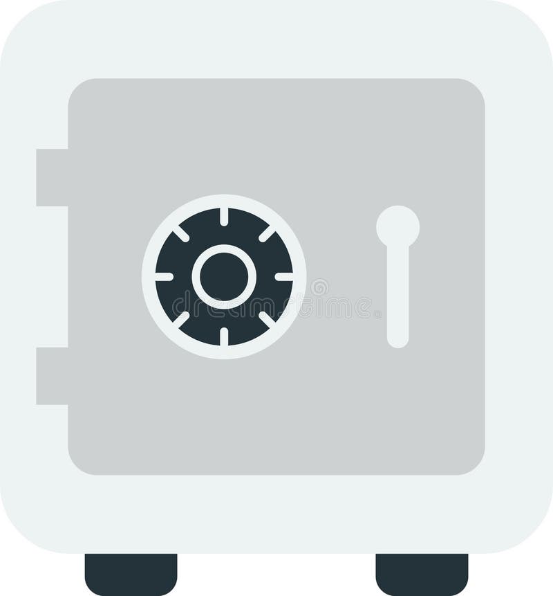 Safe Box Illustration in Minimal Style Stock Vector - Illustration of ...