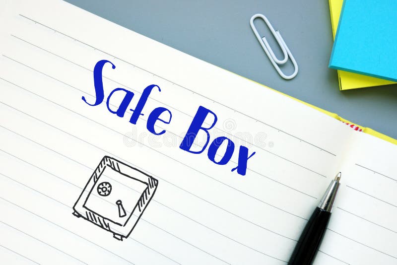 Safe Box Inscription on the Piece of Paper Stock Photo - Image of text ...