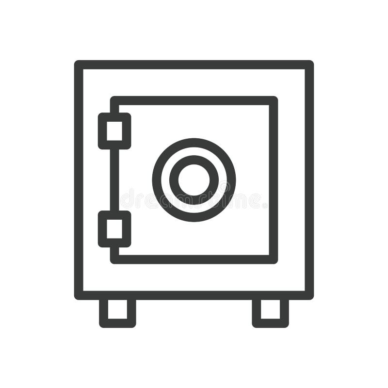 Safe box line style icon stock vector. Illustration of safe - 183448290