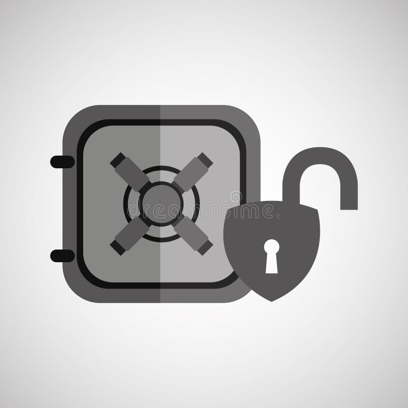 Safe Box Padlock Open Protection Design Stock Vector - Illustration of ...