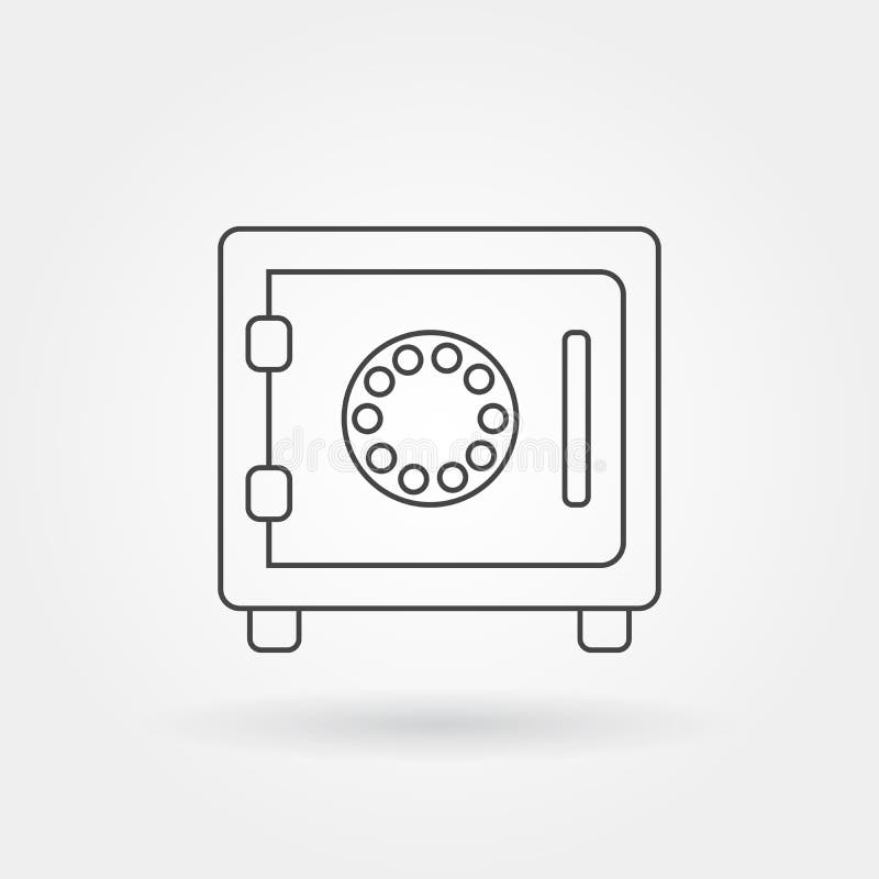 Safe Box Stack Single Isolated Icon with Modern Line or Outline Style ...