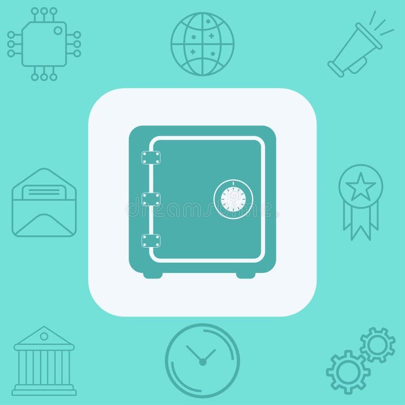 Safe Box Vector Icon Sign Symbol Stock Illustration - Illustration of ...