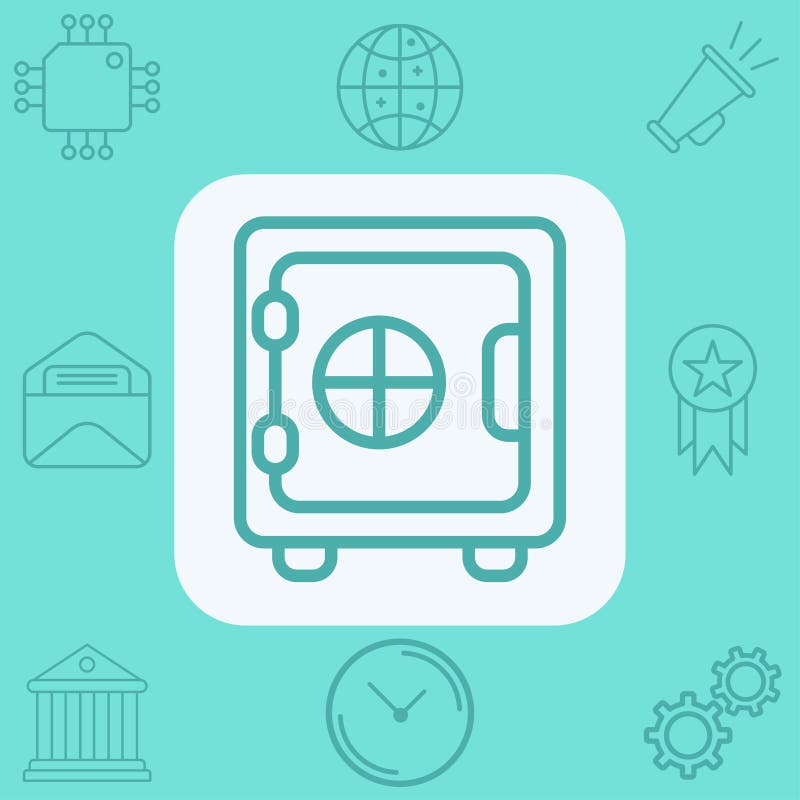 Safe Box Vector Icon Sign Symbol Stock Illustration - Illustration of ...