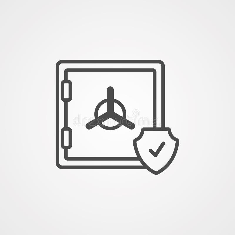 Safe Box Vector Icon Sign Symbol Stock Illustration - Illustration of ...