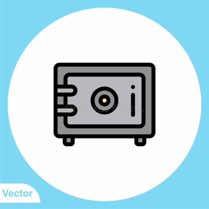 Safe Box Vector Icon Sign Symbol Stock Illustration - Illustration of ...