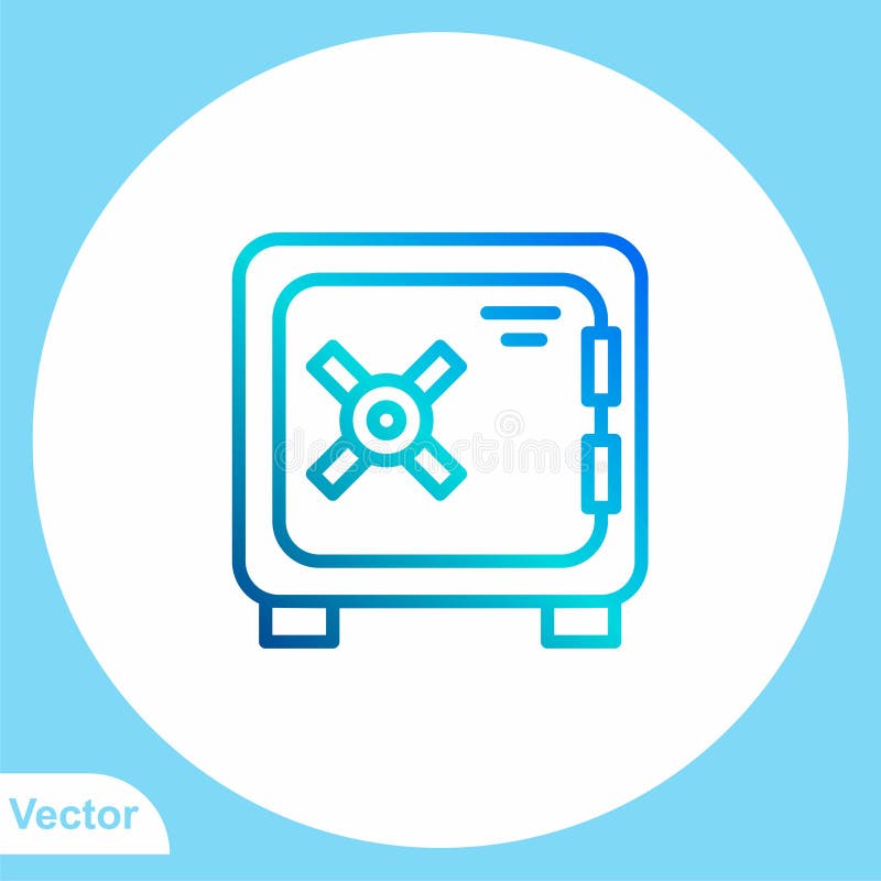 Safe Box Vector Icon Sign Symbol Stock Illustration - Illustration of ...
