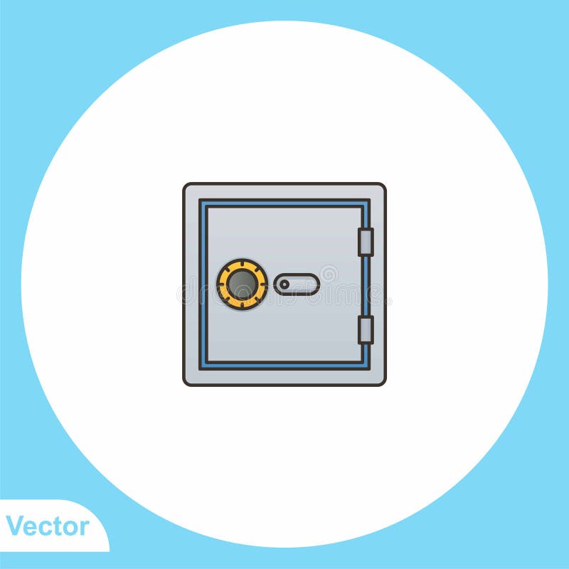 Safe Box Vector Icon Sign Symbol Stock Illustration - Illustration of ...