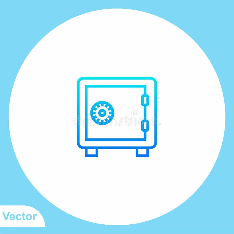 Safe Box Vector Icon Sign Symbol Stock Illustration - Illustration of ...