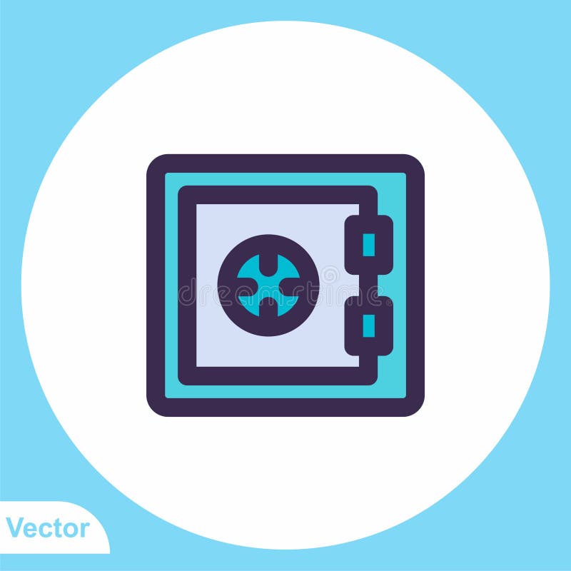 Safe Box Vector Icon Sign Symbol Stock Illustration - Illustration of ...