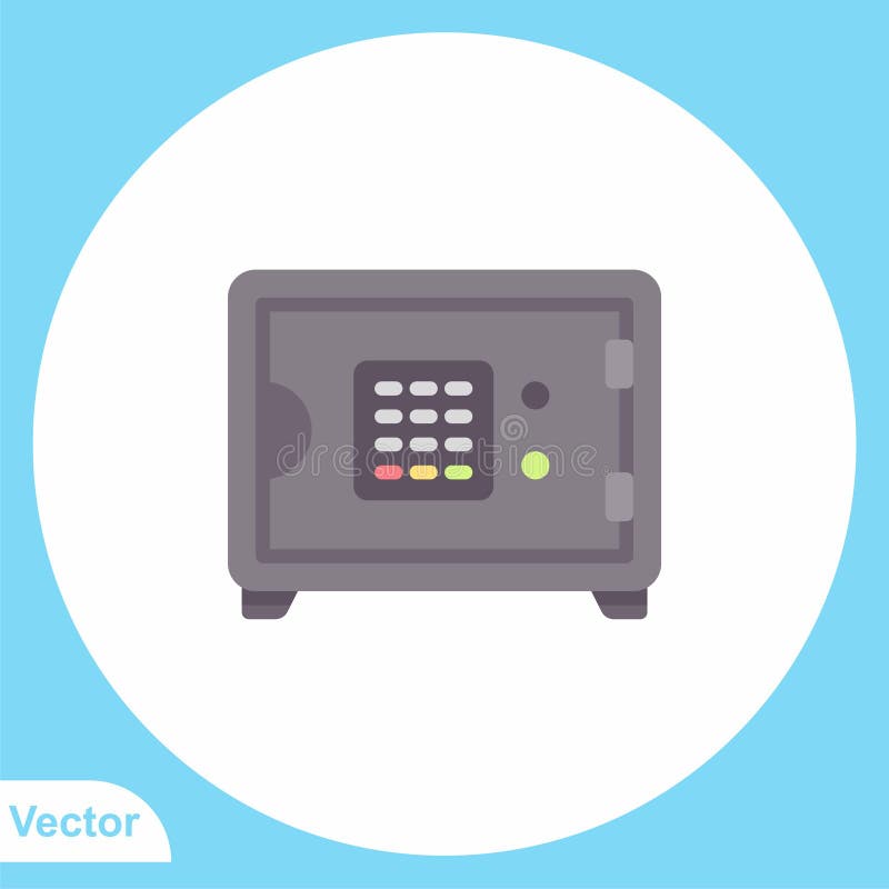 Safe Box Vector Icon Sign Symbol Stock Illustration - Illustration of ...