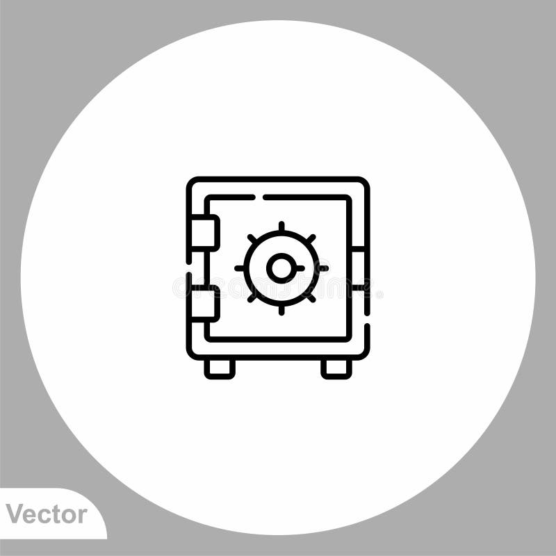 Safe Box Vector Icon Sign Symbol Stock Illustration - Illustration of ...