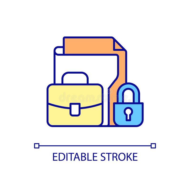 Safe Business Documents RGB Color Icon Stock Vector - Illustration of ...