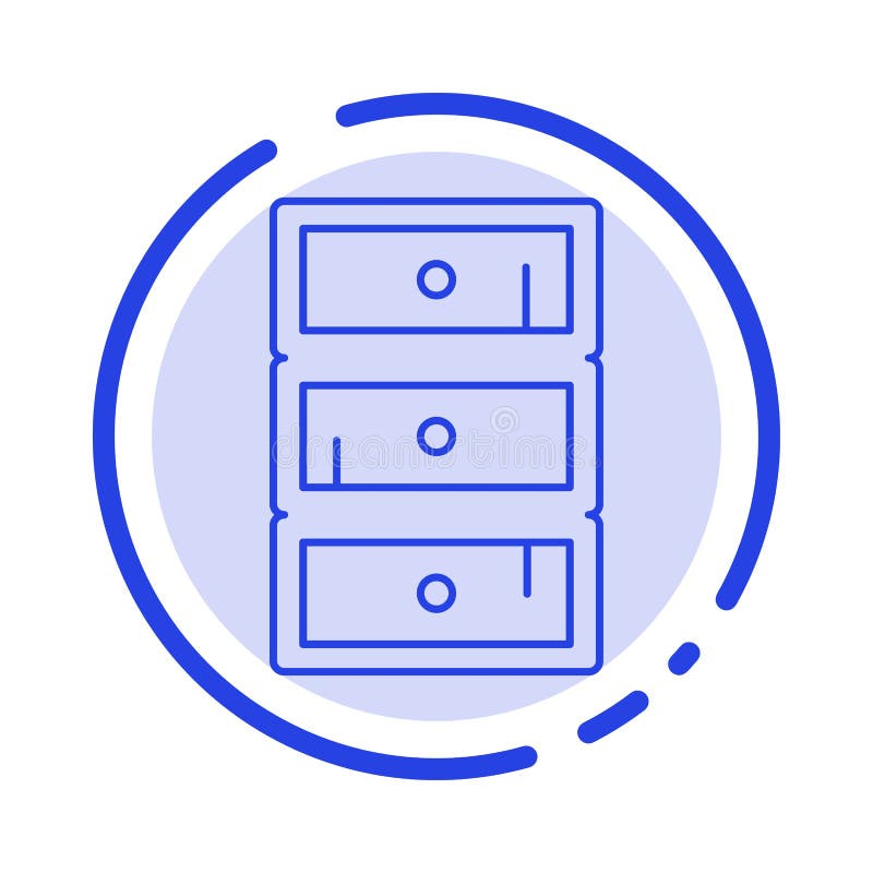 Safe, Cabinet, Closet, Cupboard Blue Dotted Line Line Icon Stock Vector ...