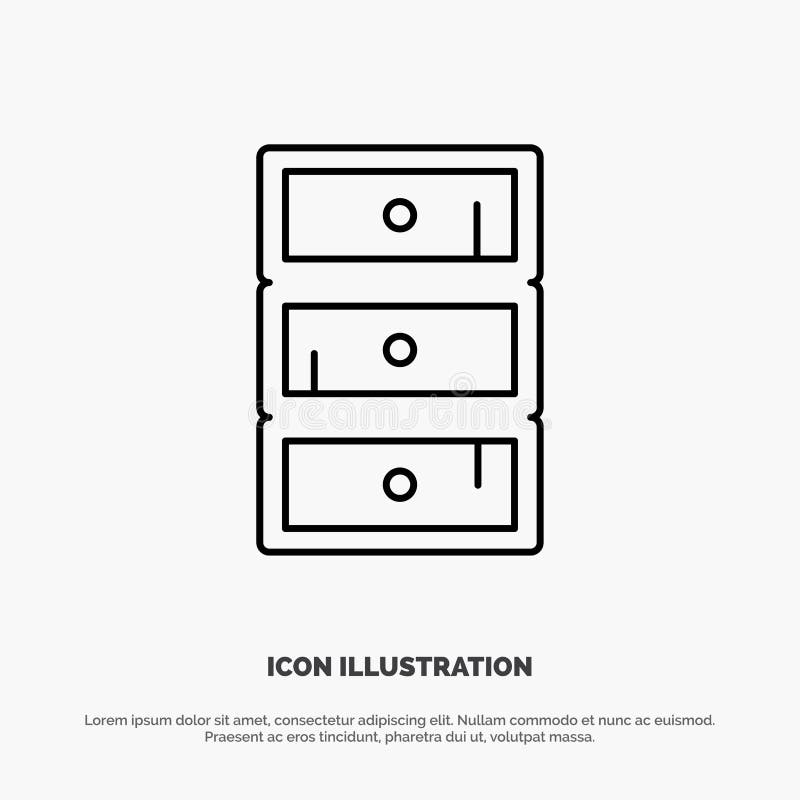 Safe, Cabinet, Closet, Cupboard Line Icon Vector Stock Vector ...