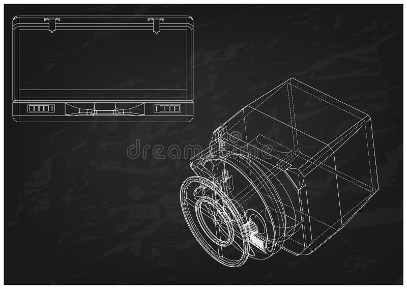Safe and case on a blue stock vector. Illustration of background ...