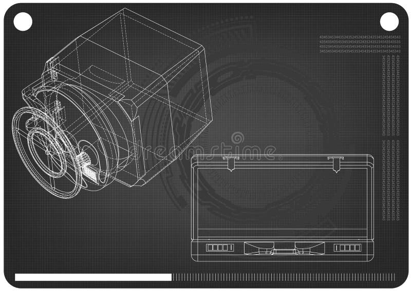 Safe and case on a blue stock vector. Illustration of background ...