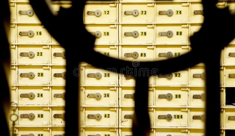 Safe cells view stock photo. Image of depository, keyhole - 149687002