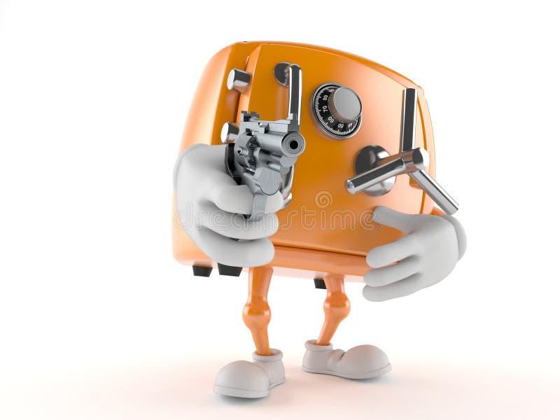 Safe Character Aiming a Gun Stock Illustration - Illustration of ...
