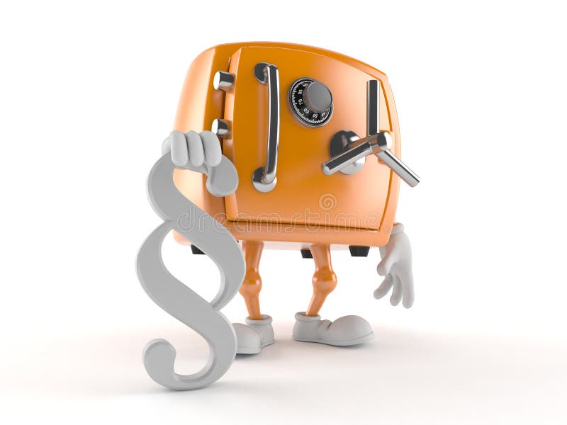 Safe Character with Paragraph Symbol Stock Illustration - Illustration ...