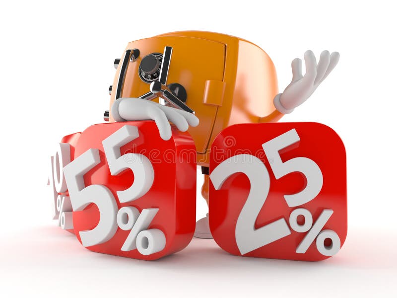 Safe Character with Thumbs Up Stock Illustration - Illustration of bank ...