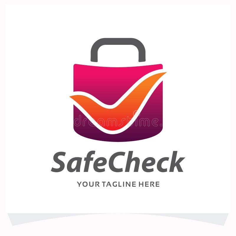 Safe Check Logo Design Template Stock Vector - Illustration of defense ...