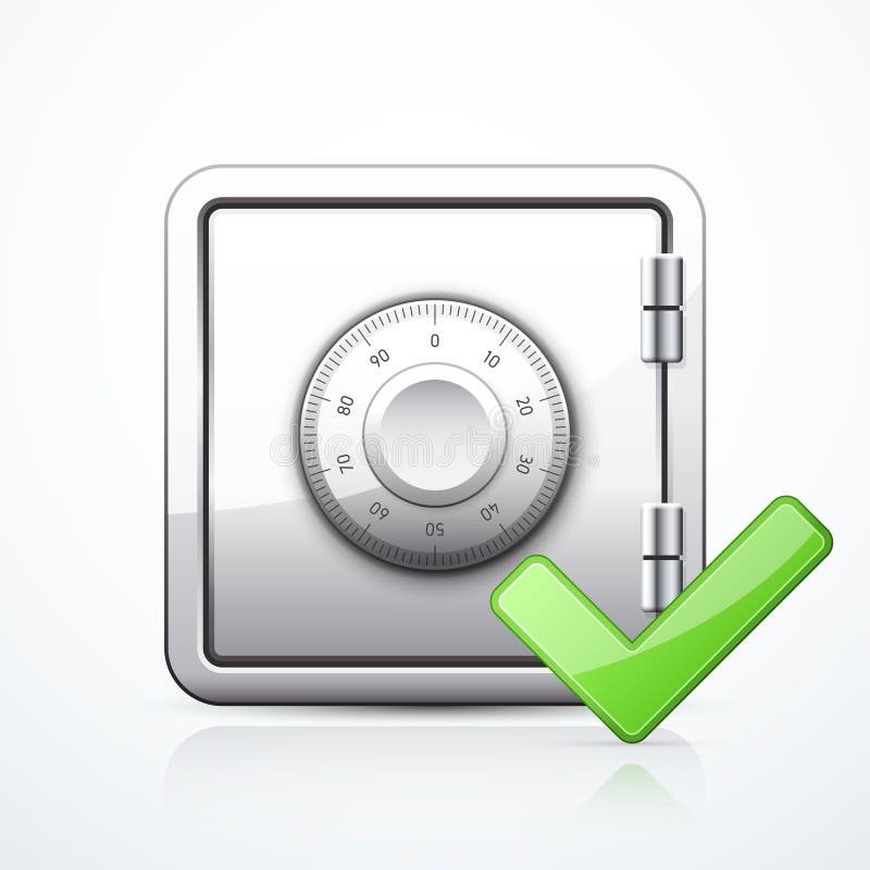 Safe and Check Mark. Vector Illustration Stock Vector - Illustration of ...