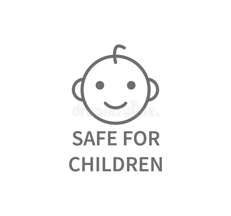 Safe for Children Line Icon Stock Vector - Illustration of kids ...