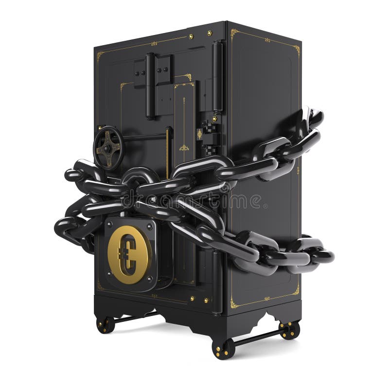 Safe Closed on the Lock and Chain Stock Illustration - Illustration of ...