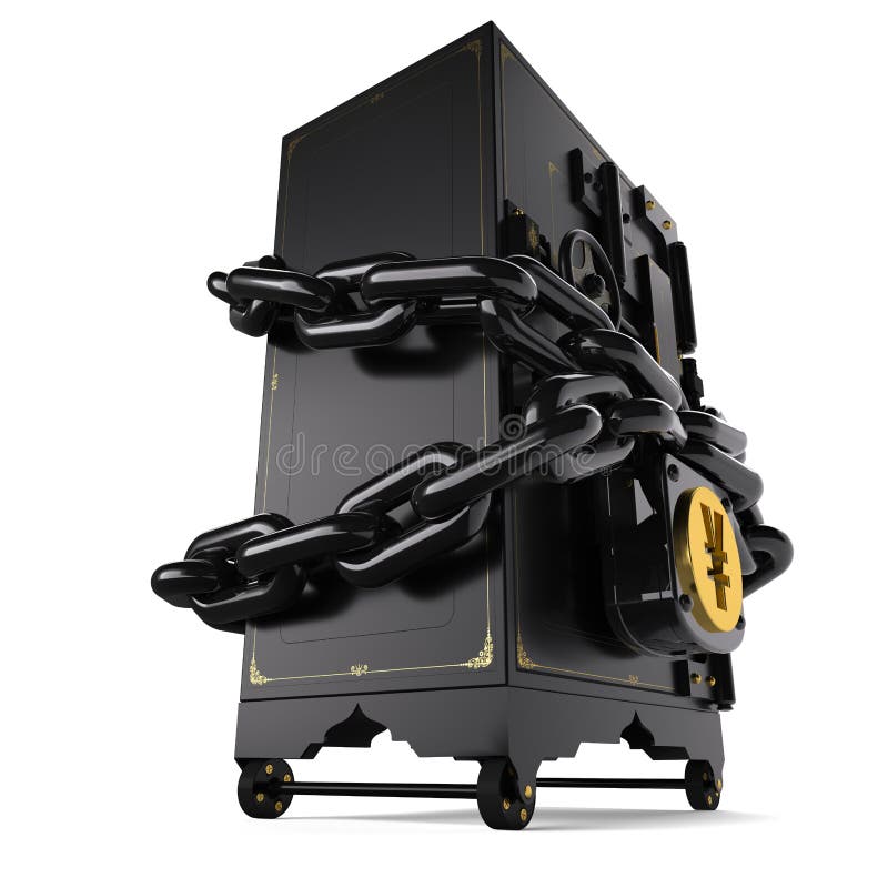 Safe Closed on the Lock and Chain Stock Illustration - Illustration of ...