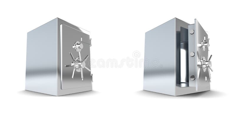 Safe, closed and open stock illustration. Illustration of door - 7460735