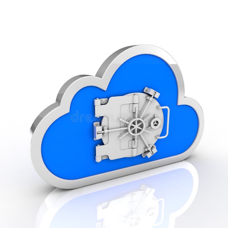 Safe cloud computing stock illustration. Illustration of wireless ...