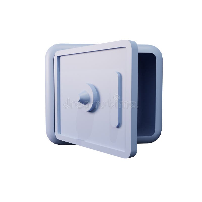 Safe with Coin Gold Money Icon 3D Rendering Set Stock Illustration ...