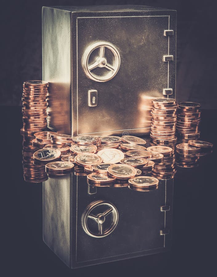 Safe with coins stock image. Image of fortune, earn, expensive - 39584347