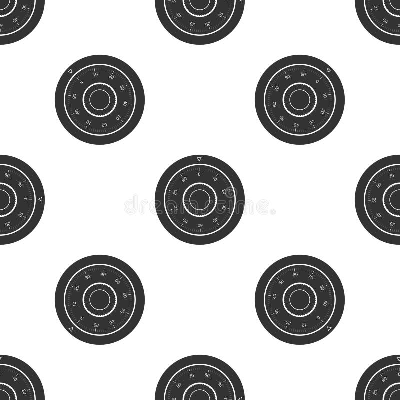Safe Combination Lock Wheel Icon Seamless Pattern on White Background ...