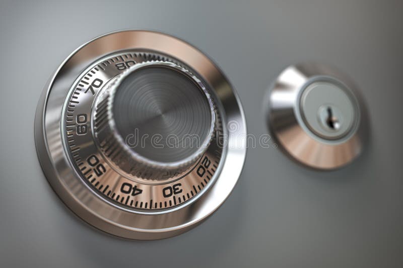 Safe Combination Lock Wheel with Space for Text Stock Illustration ...